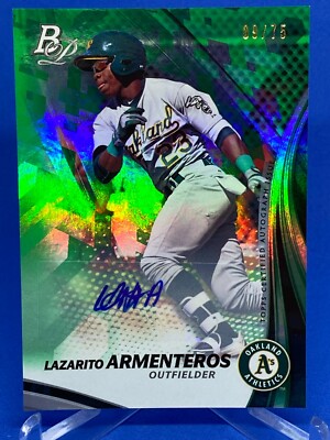 2017 Bowman Platinum #TPA-LA Lazarito Armenteros Green AUTO #09/75 ...