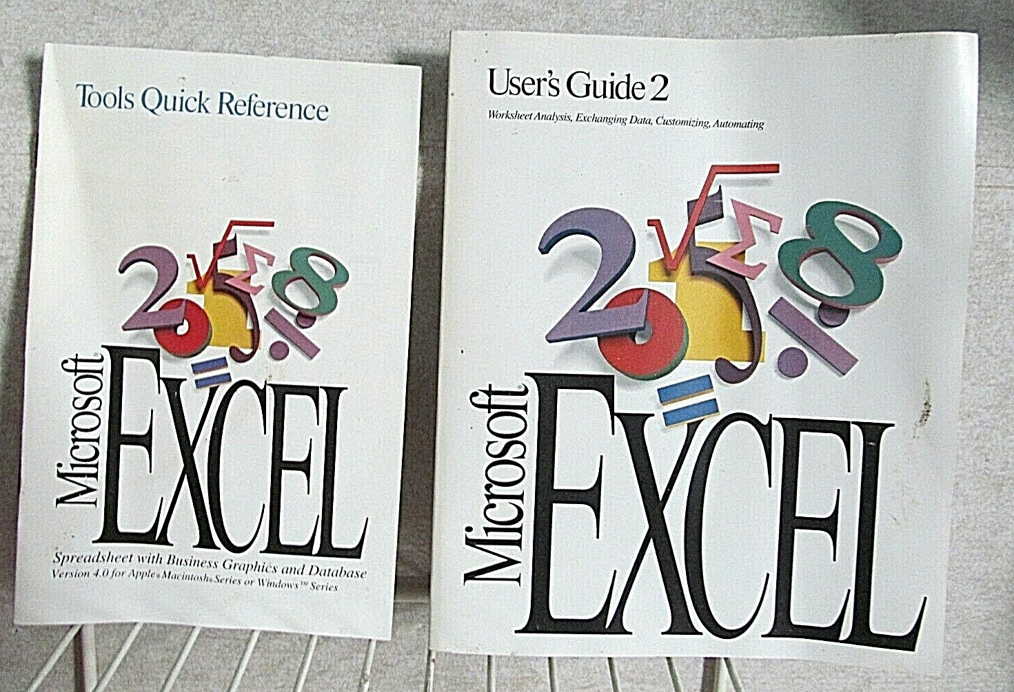 Microsoft excel user guide2 1992 350 pages & tools quick reference guide 13 page | eBay