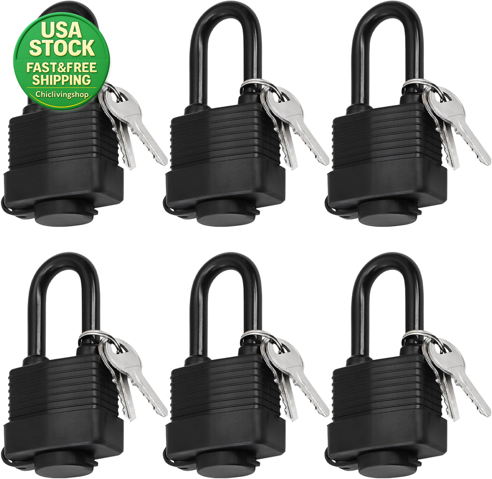 6 Pack Waterproof Keyed Alike Heavy Duty Padlocks Outdoor Security | eBay