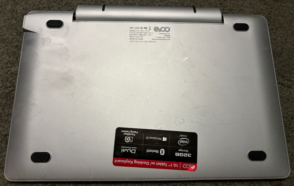 Pre-Owned Evoo docking keyboard EV-T2in1-101-2 | eBay