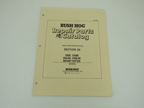 Bush Hog 268R 1268R 268-OR 1268-OR Rotary Cutter Repair Parts Catalog ...