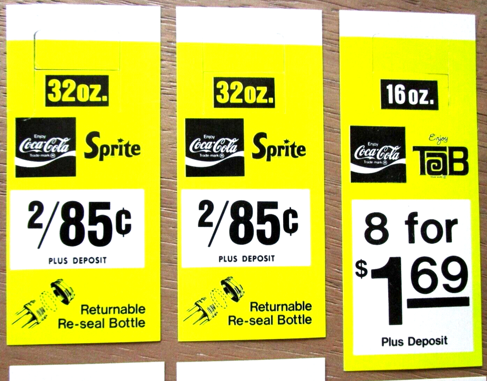SIX Coca Cola/Sprite/Tab Bottle Vintage Hang Tags Promo Offer - E6B-6 ...