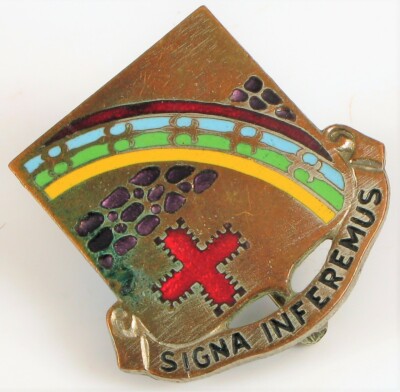 VTG SIGNED NS MEYER SIGNA INFEREMUS ENAMEL MEDAL 167TH INFANTRY ...