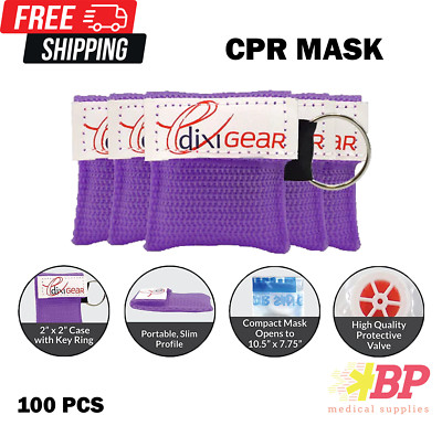 Ever Ready CPR Mask with Keychain Face Shield Key Chain PURPLE - 100 ...