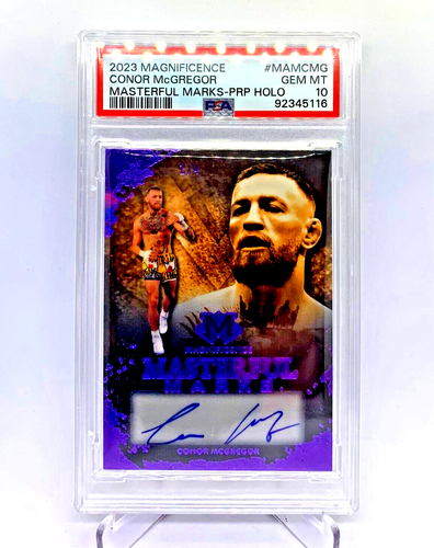 UFC 2023 "CONOR MCGREGOR" Auto Purple 1/4 PSA 10 Masterful Marks Leaf ...