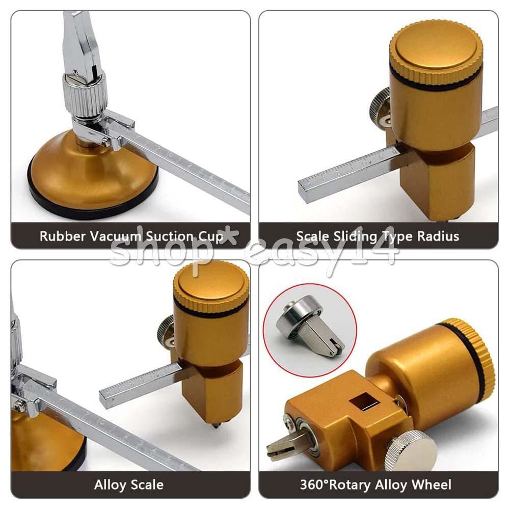 7-40cm Adjustable Circular Glass Cutter with Suction Cup Circle Glass ...