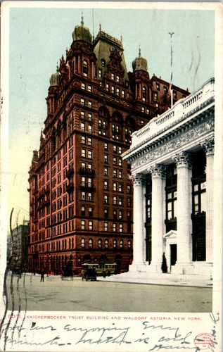 Knickerbocker Trust Building, Waldorf Astoria, New York Postcard (1907 ...