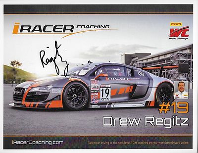 SIGNED 2016 DREW REGITZ "IRACER COAHING" #19 PIRELLI WORLD CHALLENGE ...