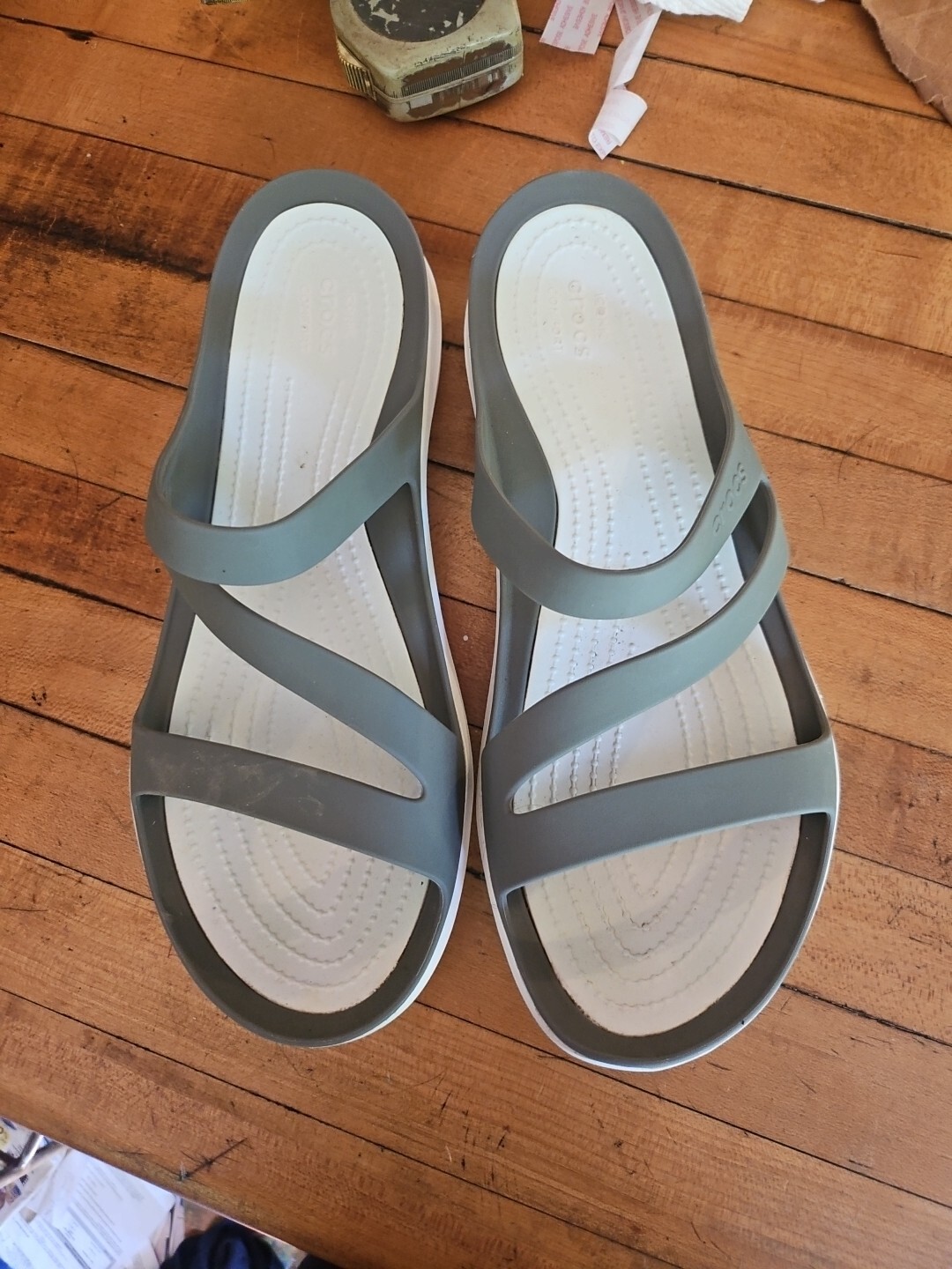 Crocs Swiftwater Sandals Gray & White Womens Size 11 … - Gem