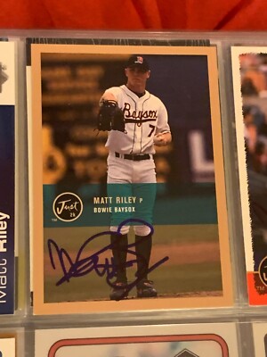 MATT RILEY AUTOGRAPHED SIGNED 2000 JUST MINORS GOLD CARD ORIOLES COA | eBay