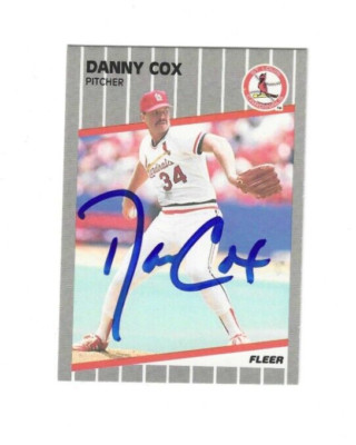 Autographed Signed DANNY COX St. Louis Cardinals 1989 Fleer Card #447 w ...