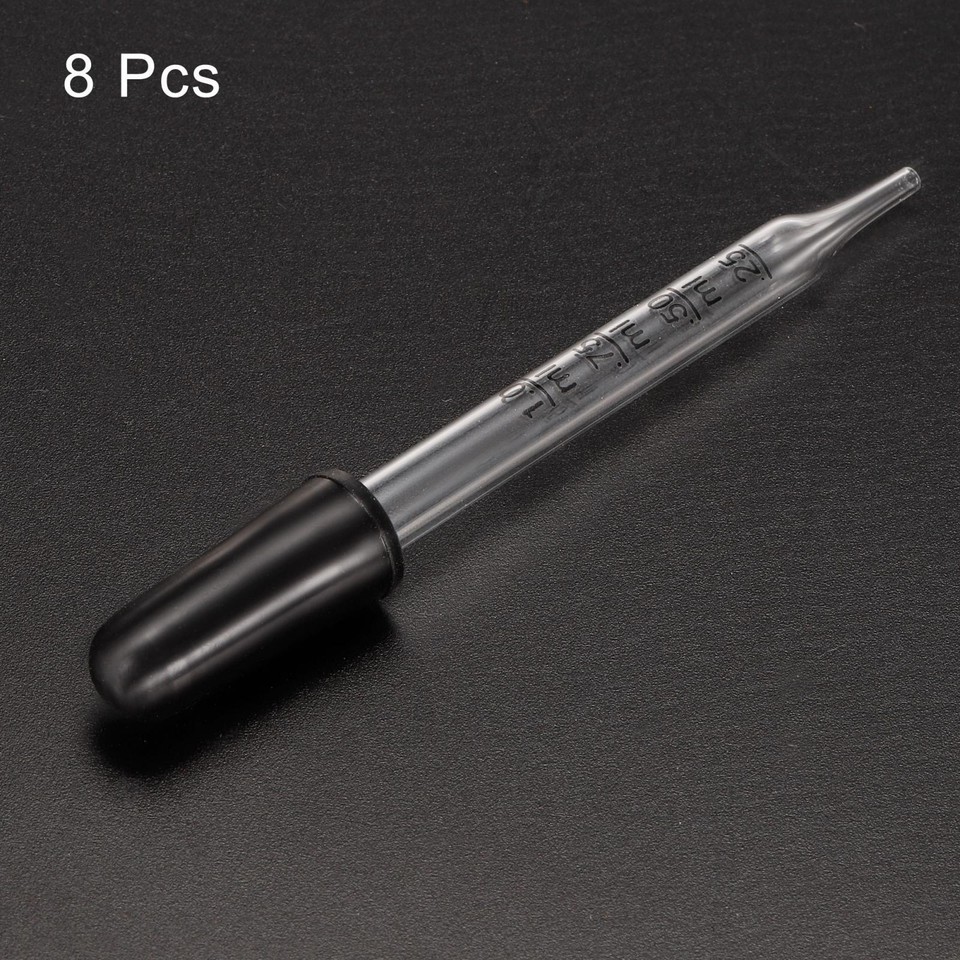 Eye Dropper, 8pcs 1ml Straight Tip Graduated Dropper with Bulbs, Clear ...