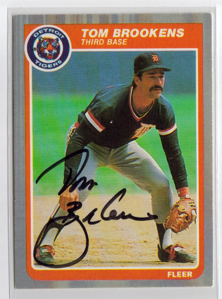 1985 FLEER BASEBALL #4 TOM BROOKENS 1984 TIGERS AUTO SIGNED CARD | eBay