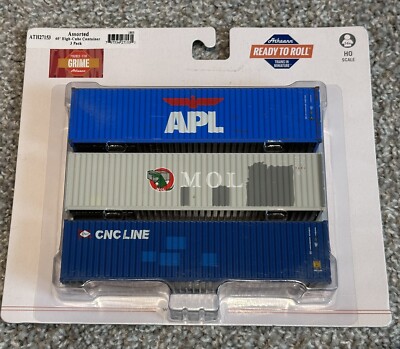 ATH27153 Athearn 40' Container Assortment APL, MOL, CNC Line RARE NIB ...