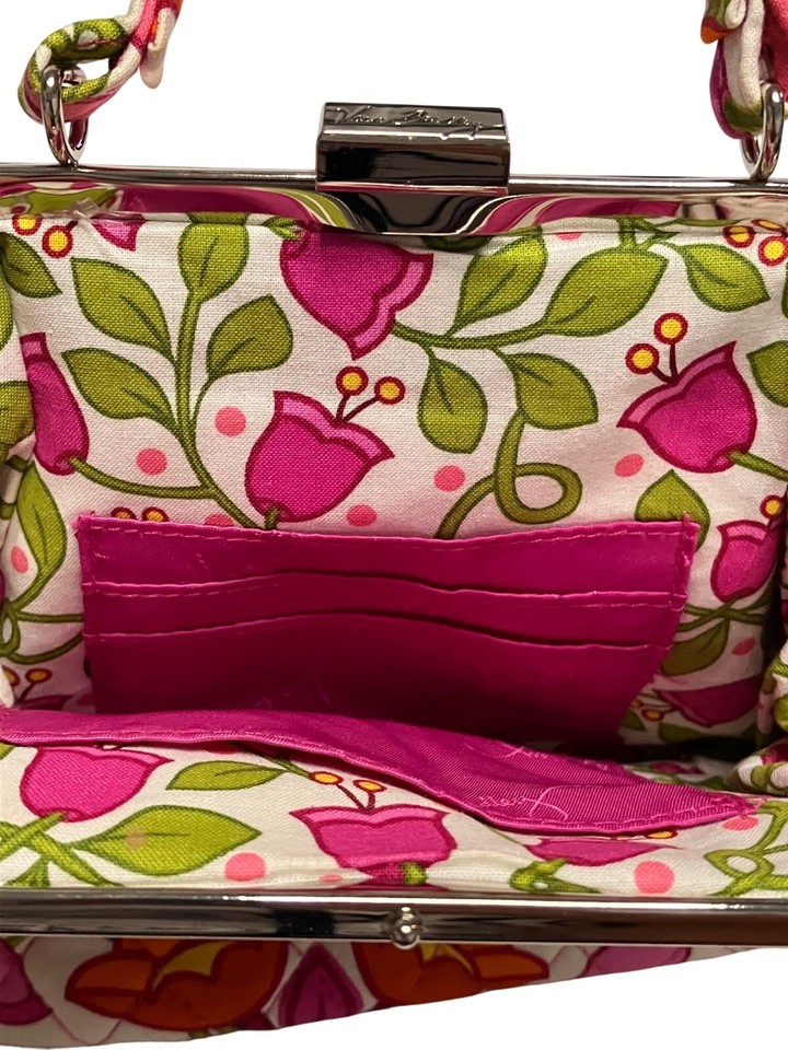 Vera Bradley Lilli Bell Mini Handbag Purse Pink Floral Handle Kiss ...