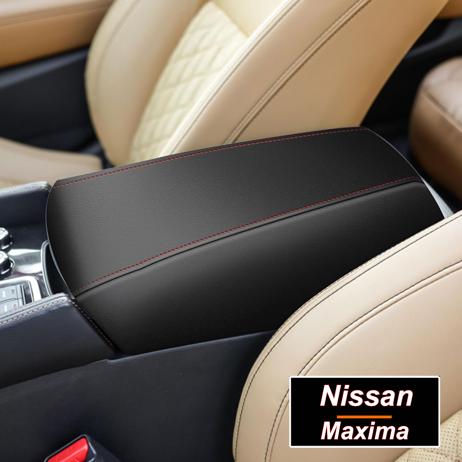 Center Console Lid Armrest Cover Cushion PU Leather For Nissan Maxima ...
