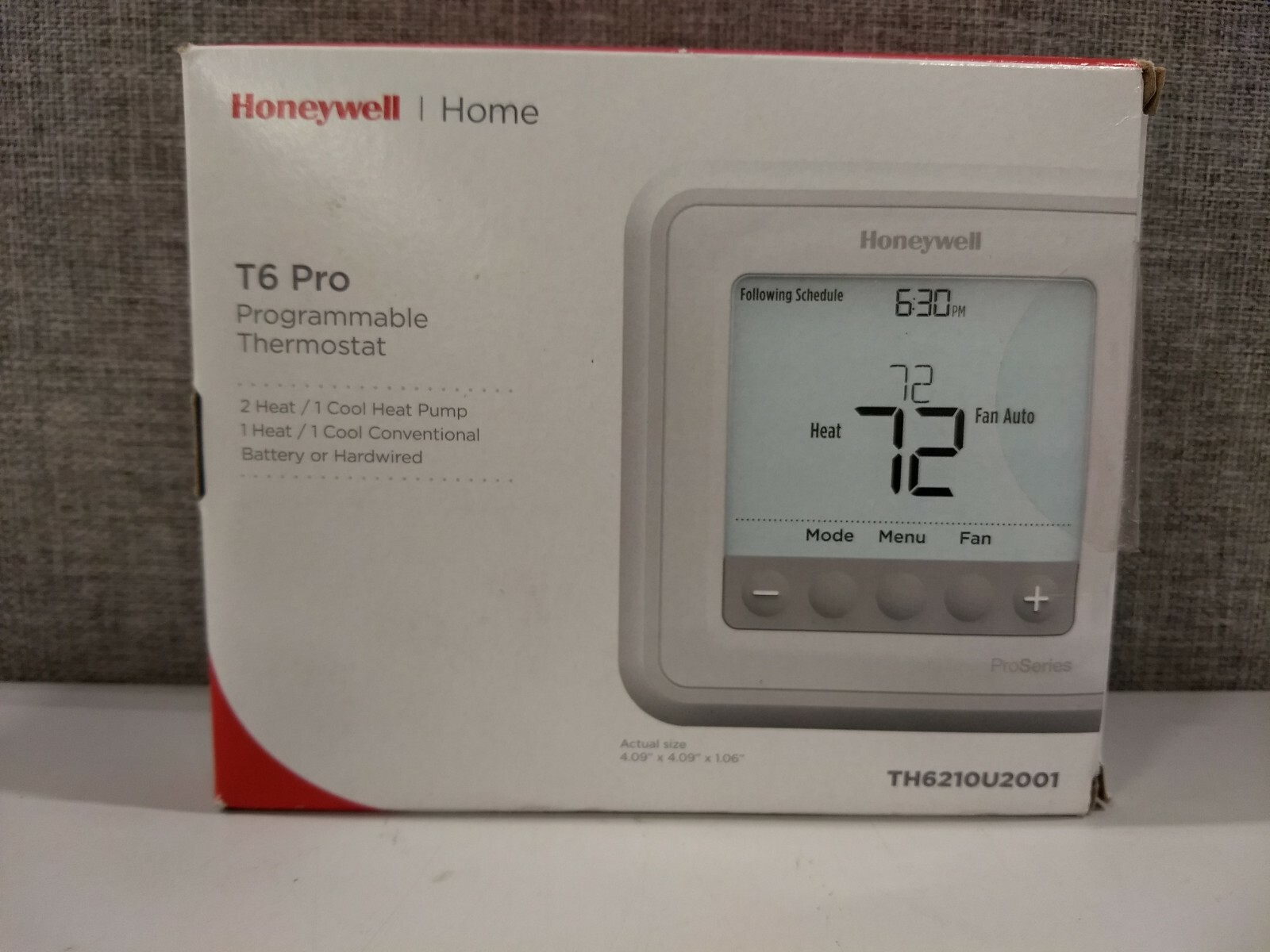 Honeywell Home T6 PRO TH6210U2001 White Digital Programmable Thermostat ...