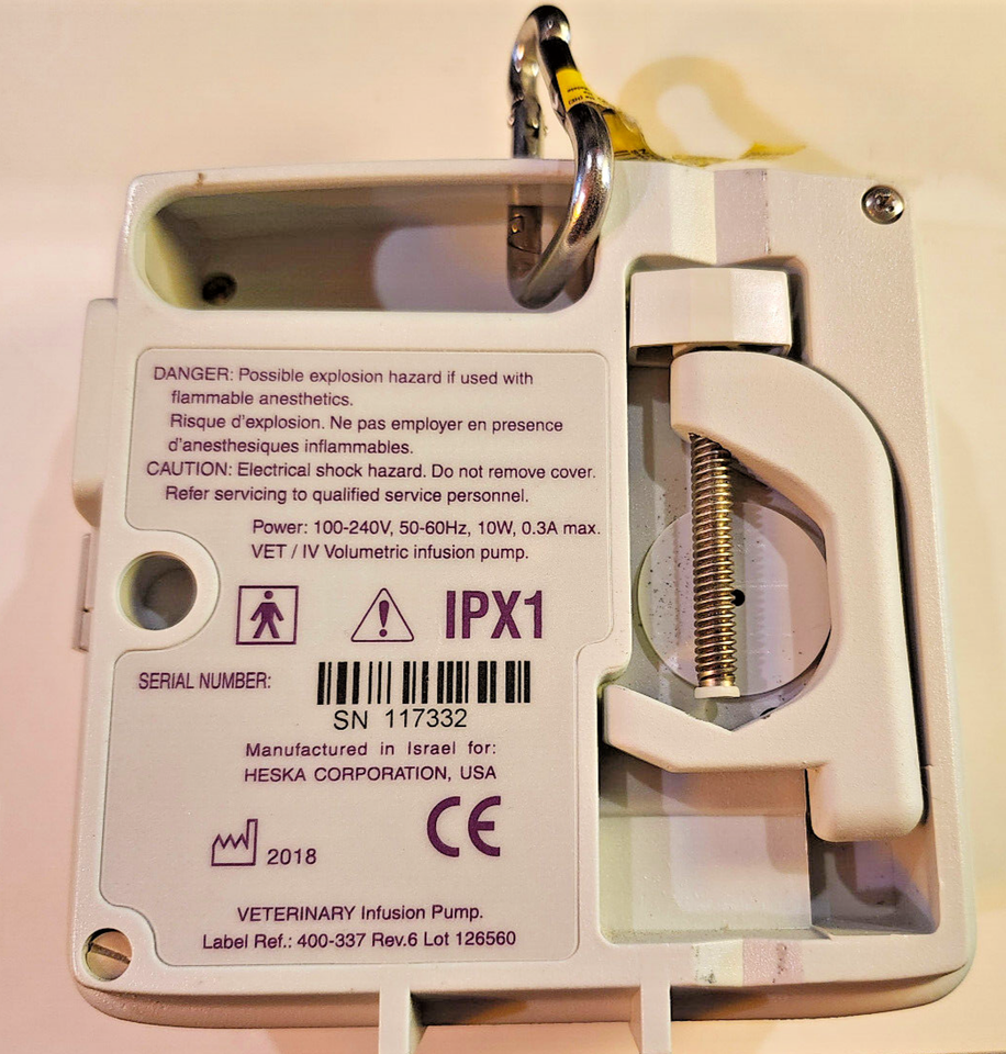 HESKA Vet/IV 2.2 Infusion Pump Calibrated To Baxter w/Power Cord | eBay