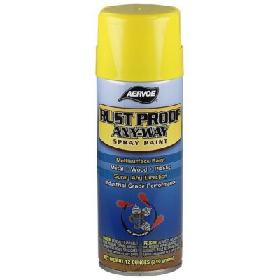 Aervoe 302 Rust Proof Any-Way Spray Paint. Safety Yellow - 12/pk | eBay