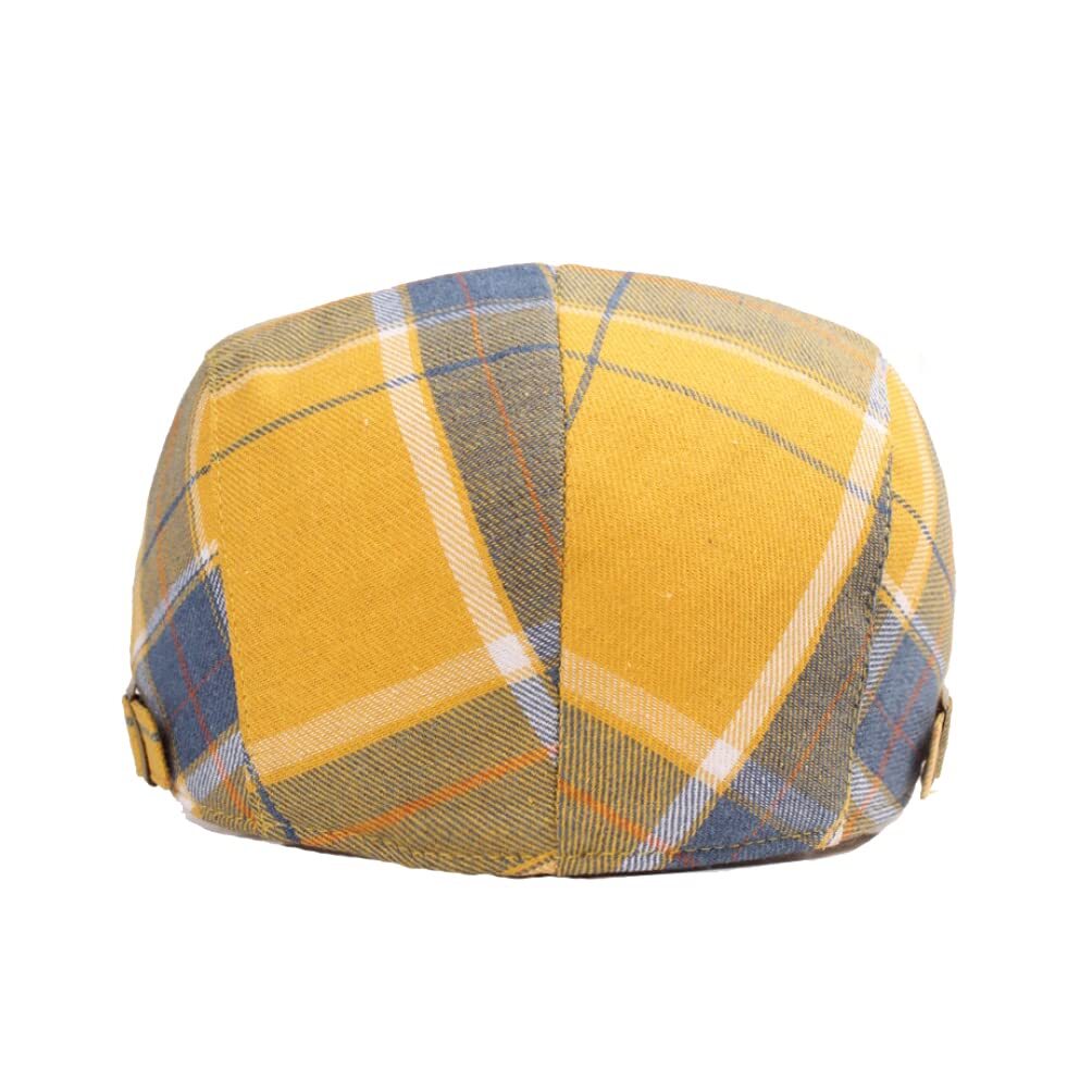 Adjustable Colorful Plaid Flat Cap Newsboy Cabbie Gatsby Golf Beret Hat ...