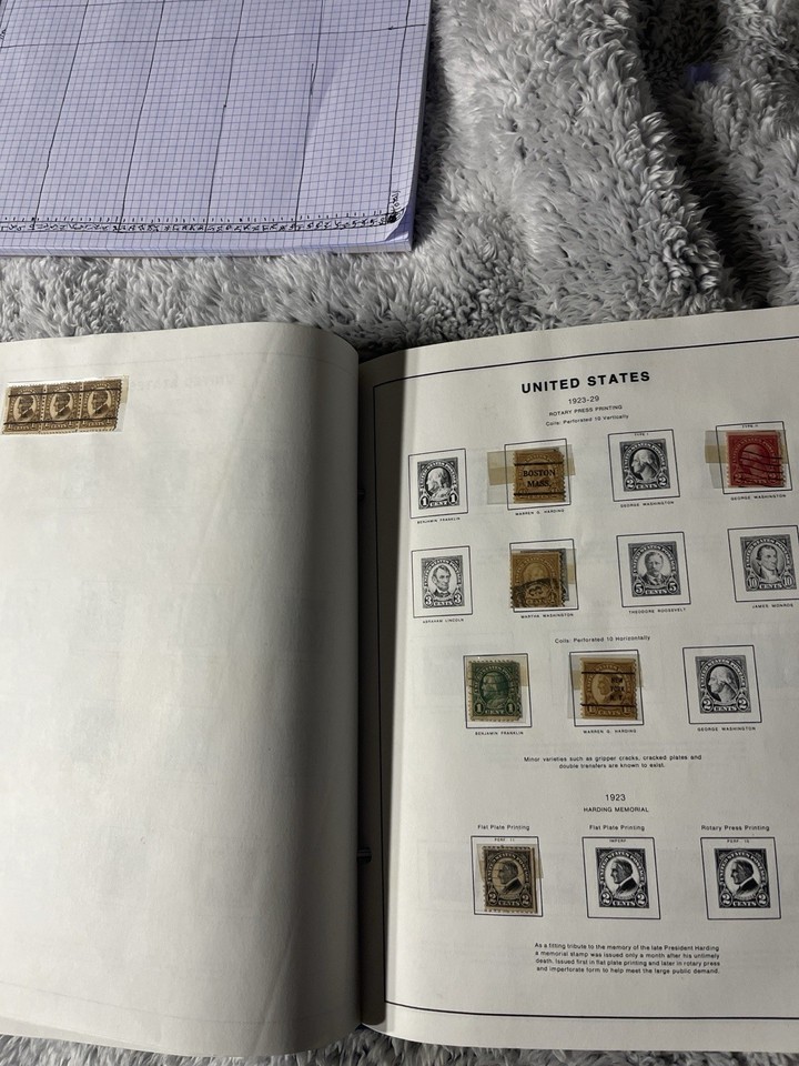 Vintage American Stamp Album w Random Used US Stamps Mixed Years | eBay