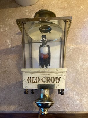 Old Crow Whiskey Lamp Post Light Vintage RARE Breweriana Bar Works ...