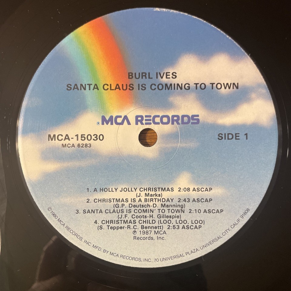 RARE Burl Ives Santa Claus Is Coming To Town LP MCA + Holly Jolly ...