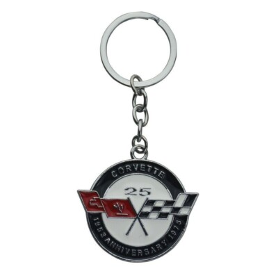 1Pcs for C3 Corvette 25th Anniversary Emblem Keychain Metal Key chain ...