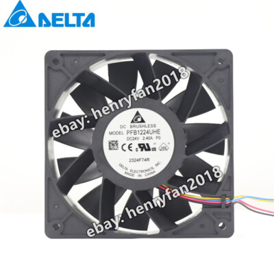 Delta Fan PFB1224UHE DC 24V 2.40A 120*120*38MM 4-Wires Inverter Cooling ...