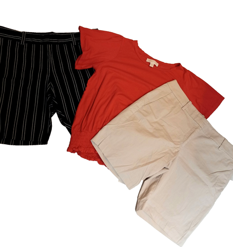 Women's HUGE 50 Pcs CLOTHING Lot LG/12 WORK & CASUAL, Tops Pants Capris ...