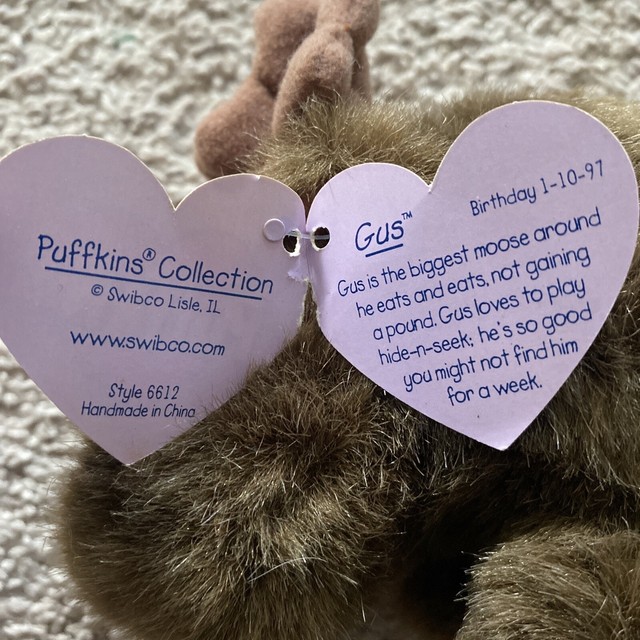 SWIBCO Puffkins Gus The Moose 6612 Plush 1997 for sale online | eBay