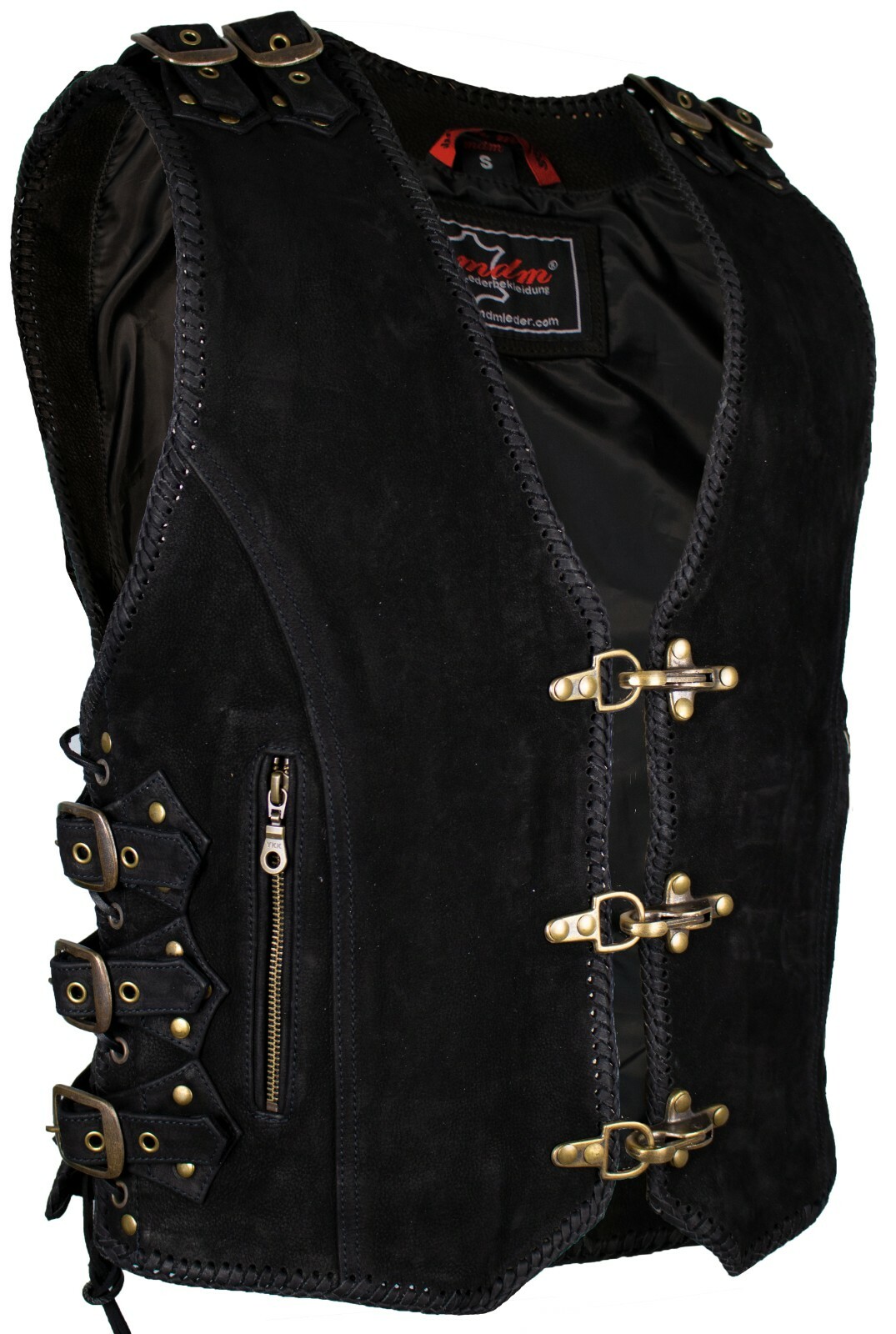 Motorrad Kutte Bikerweste Matt Schwarz Retro Lederweste Lederkutte ...