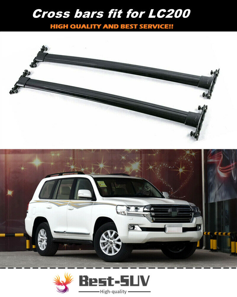 Fit for Land Cruiser LC200 2008-2021 Steel Roof Rail Racks Cross Bars ...