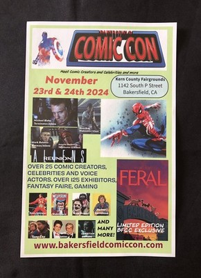 Bakersfield Comic Con 2024 Promotional Poster 17x11 Inches Aliens ...