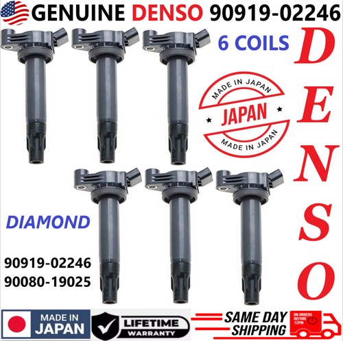 GENUINE DENSO x6 Ignition Coils For 2004-2010 Toyota & Lexus 3.3L V6 ...