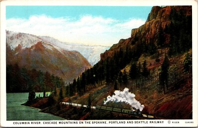 Spokane, Portland & Seattle Train Railway along the Columbia River ...