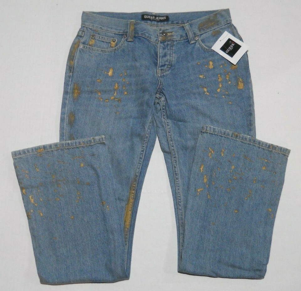 GUESS JEAN CO SAND GOLD BUTTON FLY JEANS GUESS SIZE 27 R (31 X 32 ...