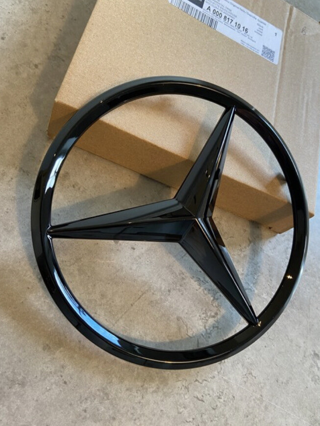 FITS MERCEDES A B C CLA E GLA CLASS GRILL EMBLEM BADGE GLOSS BLACK ...