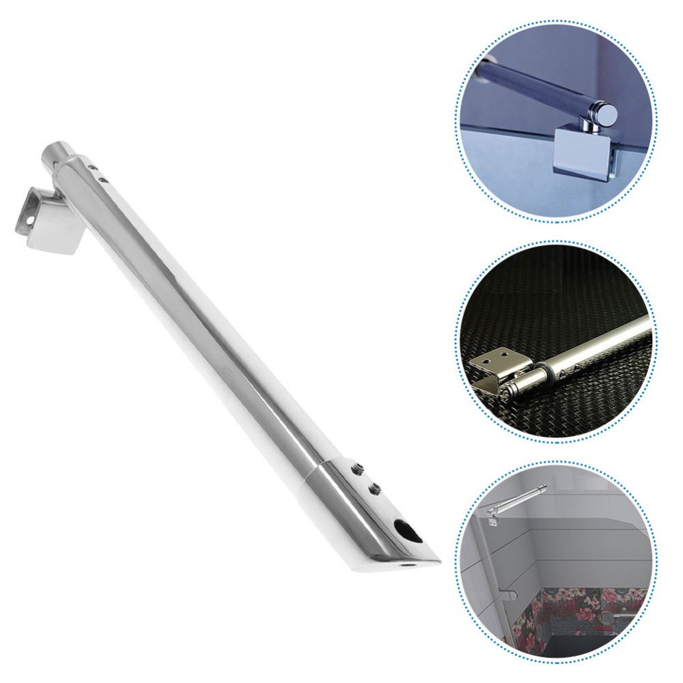 Frameless Shower Bar Support Stainless Steel Rod Panel Accessories ...