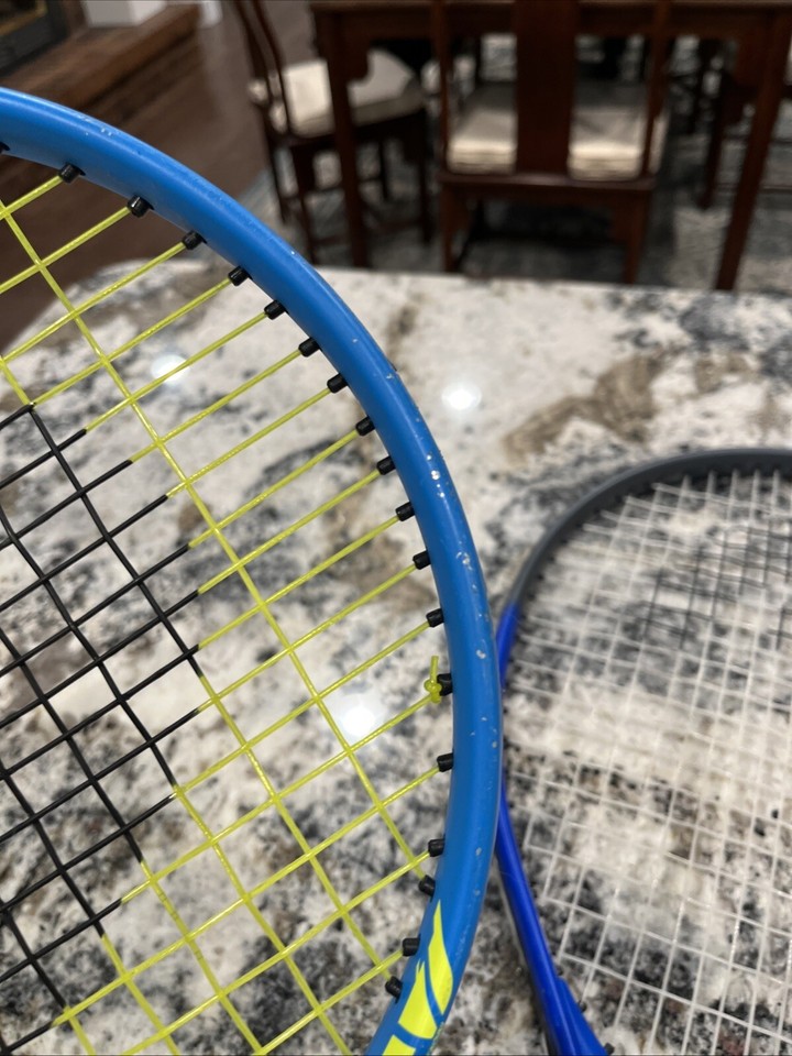 Set of 2 HEAD Blue And Yellow TI Conquest Nano Titanium Tennis Racquets ...