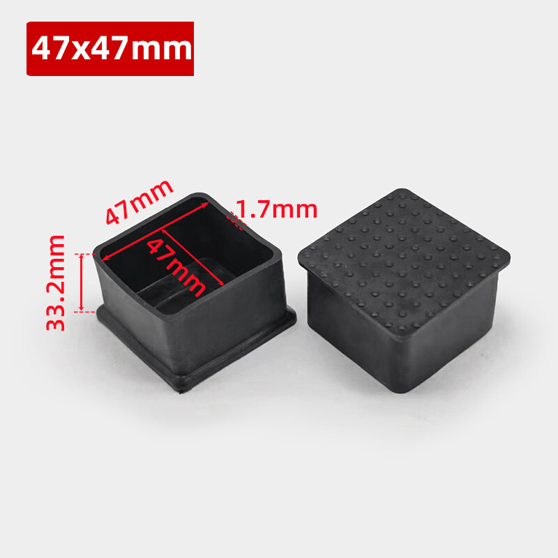 Square/Rectangle Rubber Chair Ferrule AntiScratch Floor Protector Table ...