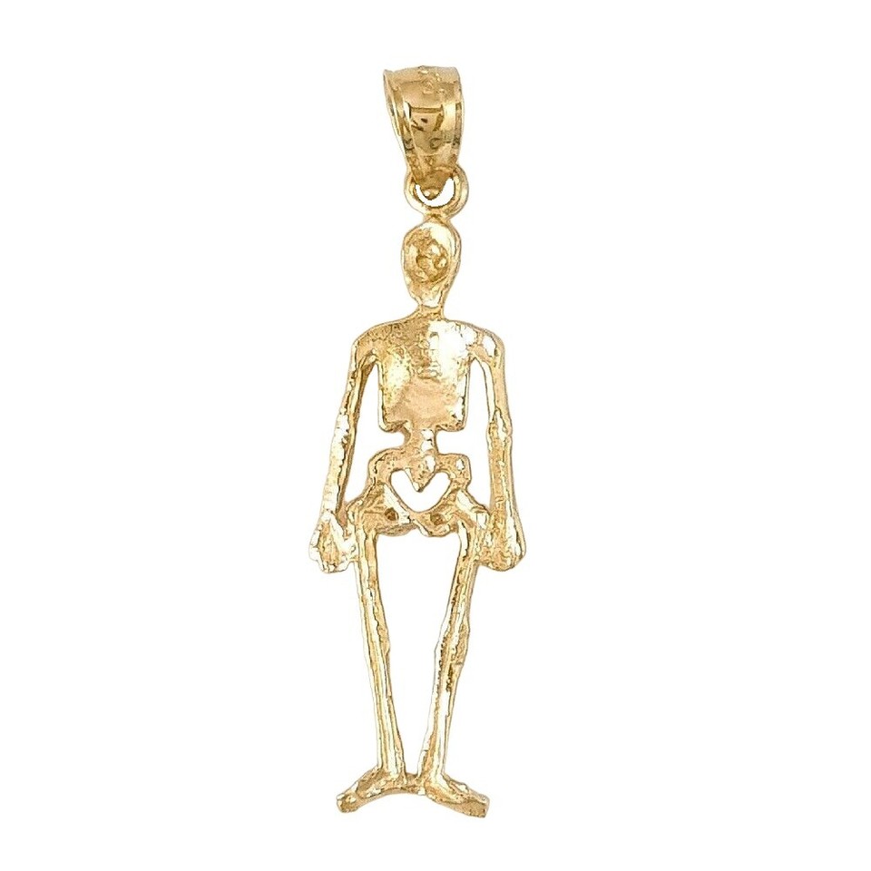 14K Yellow Gold Skeleton Pendant / Charm, Made in USA | eBay