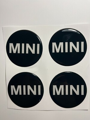 Set of 4 pcs MINI Cooper Center Wheel Cap Stickers Decal Rims Emblem ...