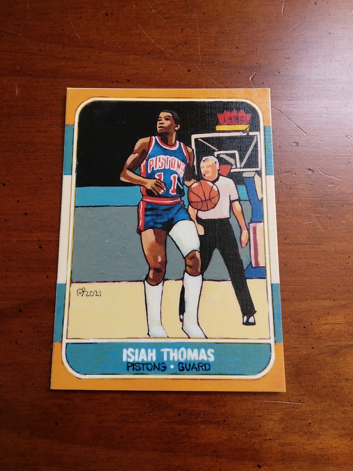 Basketball Art Card Print of Isiah Thomas, Detroit 86 - 87 Rookie | eBay