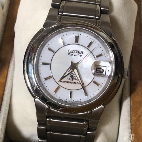 CITIZEN ATTESA Eco-Drive E760-K17683 Titanium Perpetual Calendar Watch ...