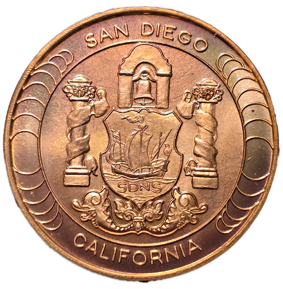 Coin Club Medal token 1937 1987 SAN DIEGO CALIFORNIA NUMISMATIC SOCIETY ...