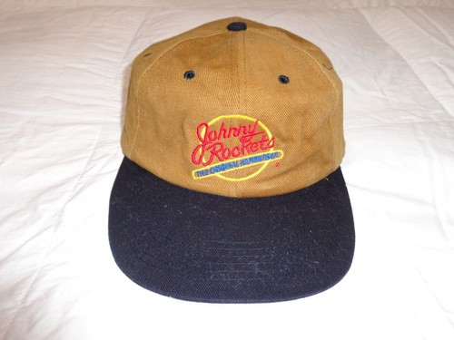 Vintage Johnny Rockets Low Profile Hat - Brown with Black Brim | eBay