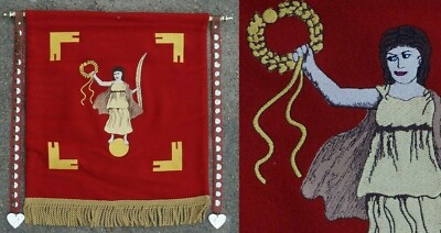100%Embroidered Roman God Victory legion standard signum vexillum flag ...