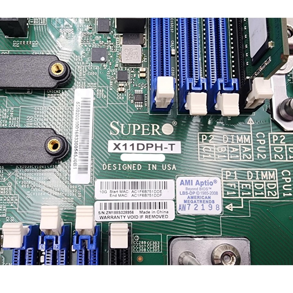 Supermicro X11DPH-T LGA 3647 E-ATX Motherboard w/ 2x Silver 4110 CPU ...