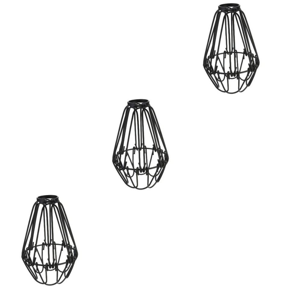 3pcs Vintage Pendant Lamp Fashion Iron Wire Light Cage DIY Lamp Shades ...